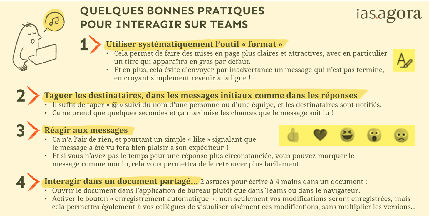 Quelques bonnes pratiques pour interagir sur Teams - iasagora